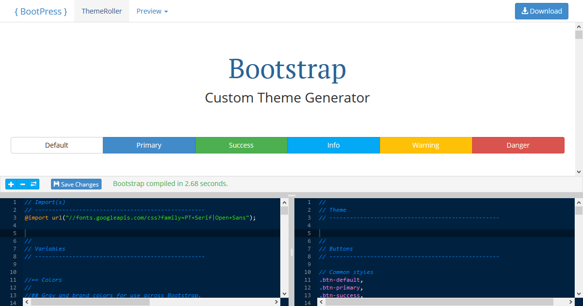 Bootstrap ThemeRoller - Custom Theme Generator